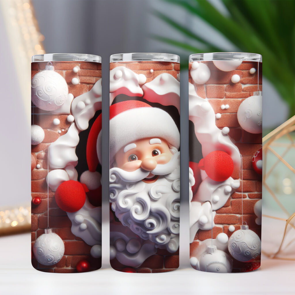 3D Santa in the Wall Sublimation Design BUNDLE, COMMERCIAL LICENSE 300 ...