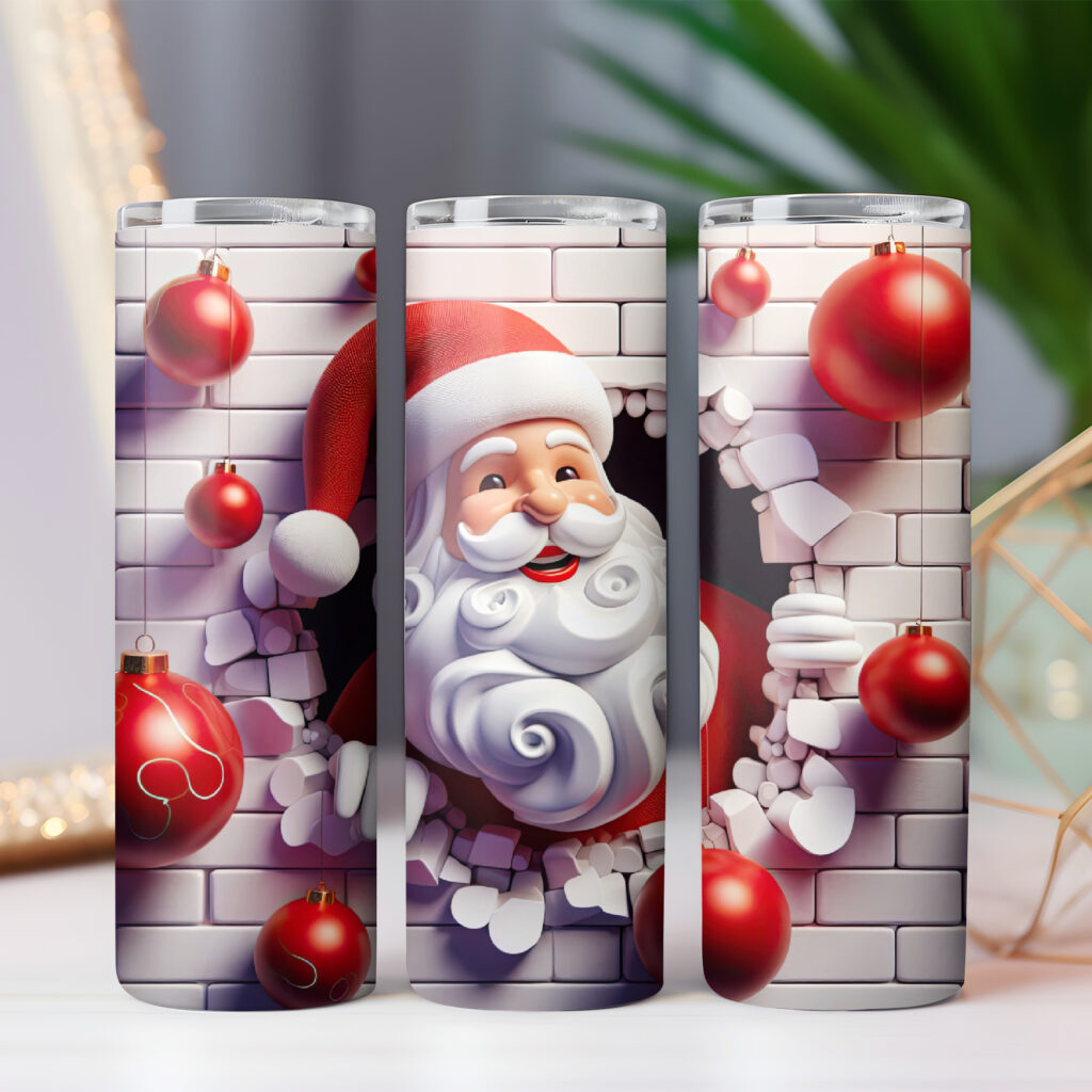 3D Santa in the Wall Sublimation Design BUNDLE, COMMERCIAL LICENSE 300 ...